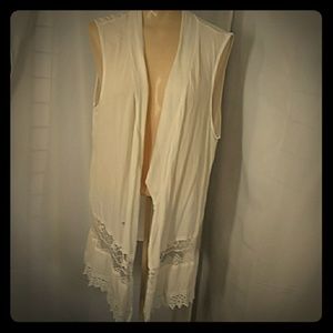 AB Studio | Other | Ab Studio Lacey White Gauze Vest | Poshmark